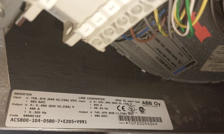 Abb Acs800-104-0580-7+e205+v991 Inverter - Aeliya Marine