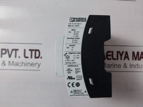 Phoenix Contact Step-ps/1ac/12dc/5 Power Supply Unit 12v - Aeliya Marine