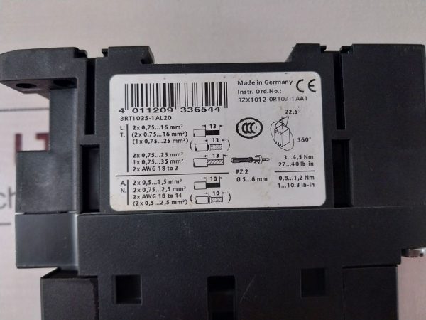 Siemens Sirius 3rt1035-1a..0 Contactor - Aeliya Marine