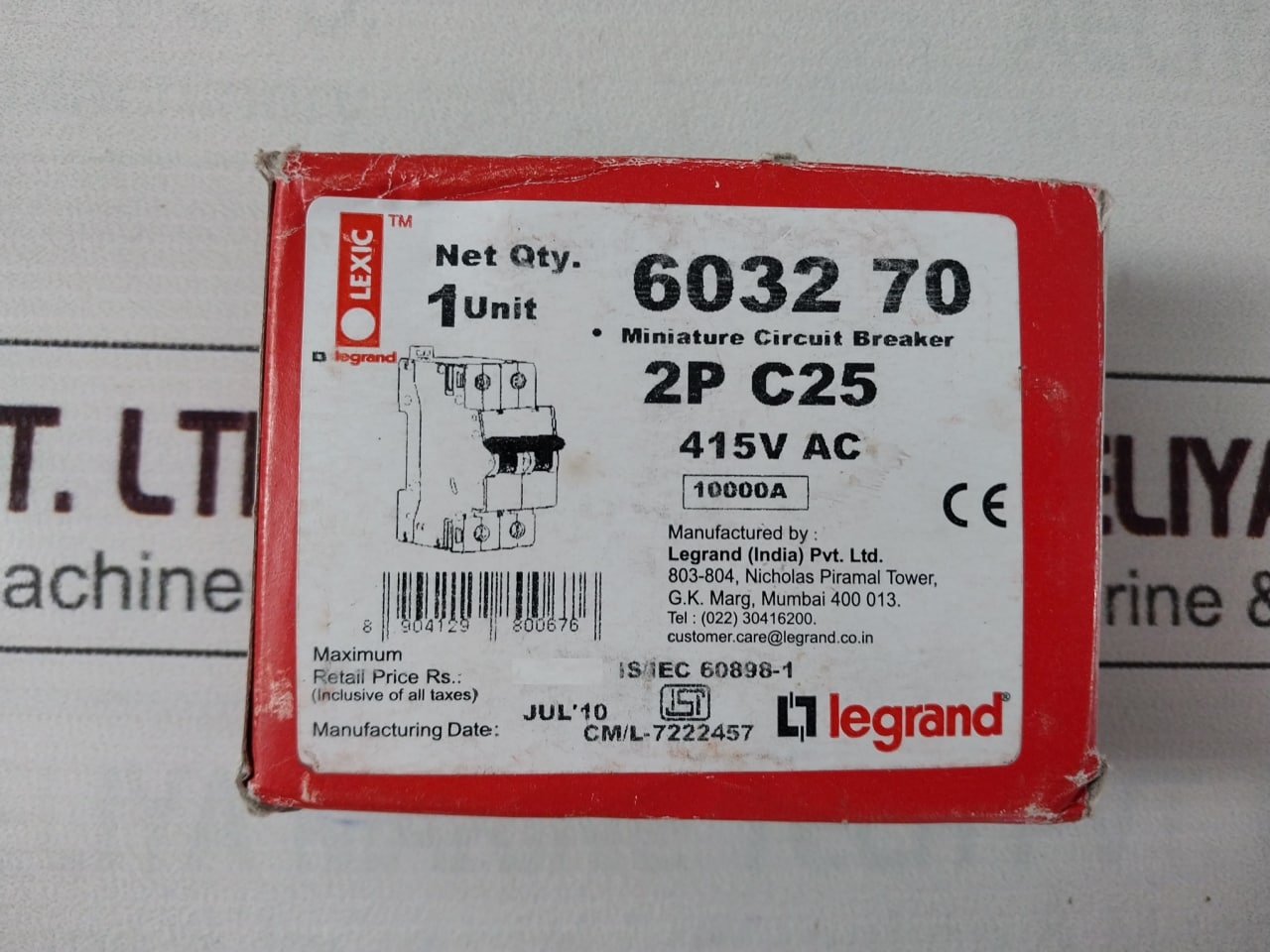Legrand 6032 70 Miniature Circuit Breaker 415 V - Aeliya Marine