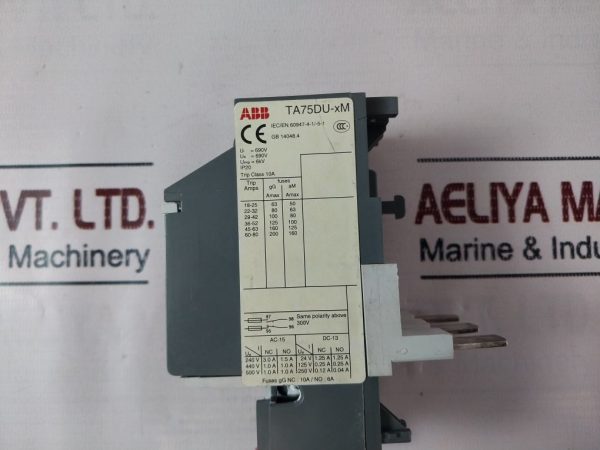 Abb Ta75du-xm Thermal Overload Relay - Aeliya Marine