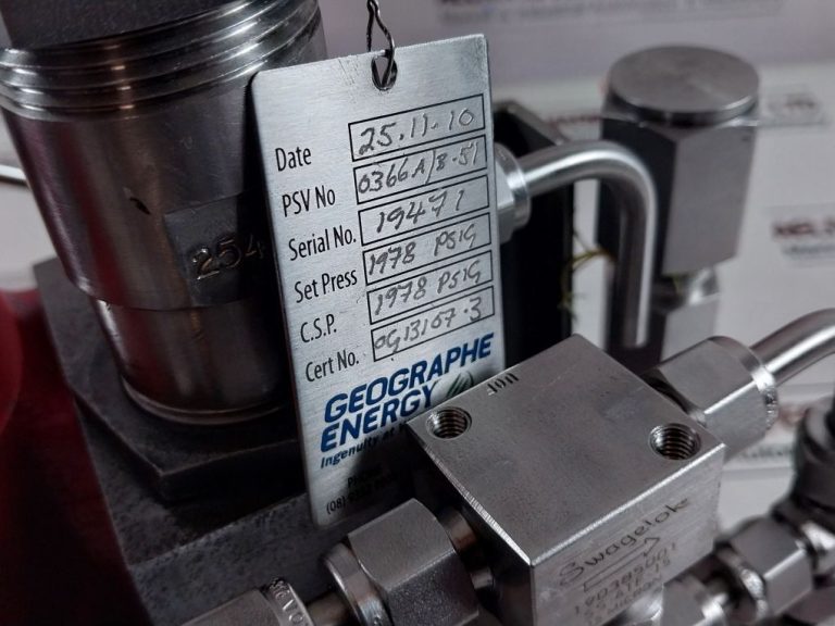 Cameron Swagelok 96605-421b35gc Nuflo Pilot-operated Safety Relief ...