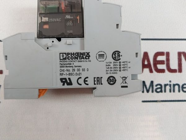Phoenix Contact Rif-1-bsc/2x21 Relay With Base - Aeliya Marine