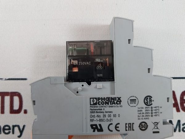 Phoenix Contact Rif-1-bsc/2x21 Relay With Base - Aeliya Marine