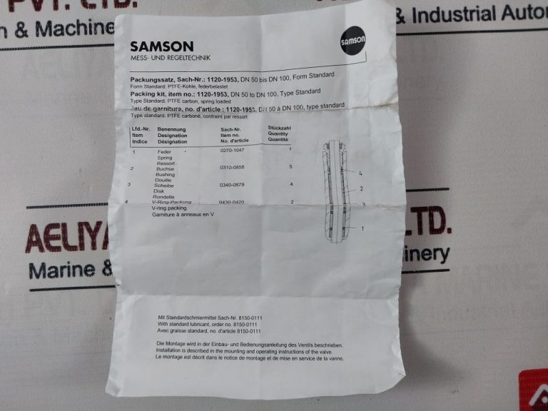 Samson 1120-1952 Ptfe V-ring Packing - Aeliya Marine