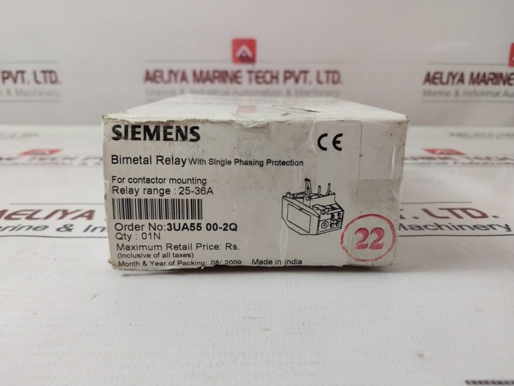 Siemens 3ua55 00-2q Thermal Overload Relay 690v - Aeliya Marine