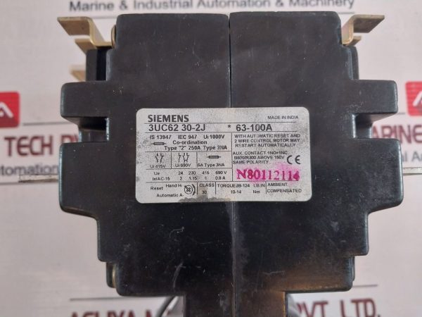Siemens 3uc62 30-2j Bimetal Relay With Single Phasing Protection 415v ...