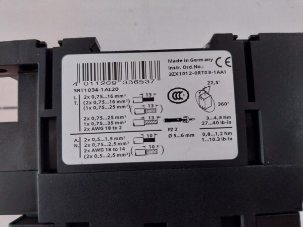 Siemens Sirius 3rt1034-1al20 Contactor 230v - Aeliya Marine