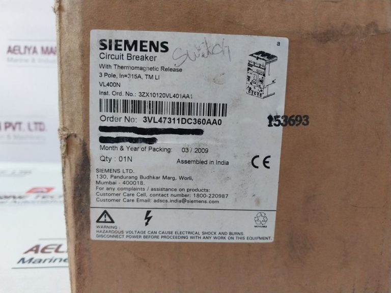 Siemens Vl400 Circuit Breaker - Aeliya Marine
