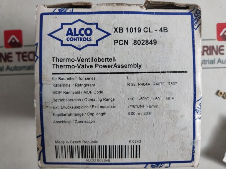 Alco Controls Emerson Electric Xb 1019 Cl-4b Expansion Valve Power ...