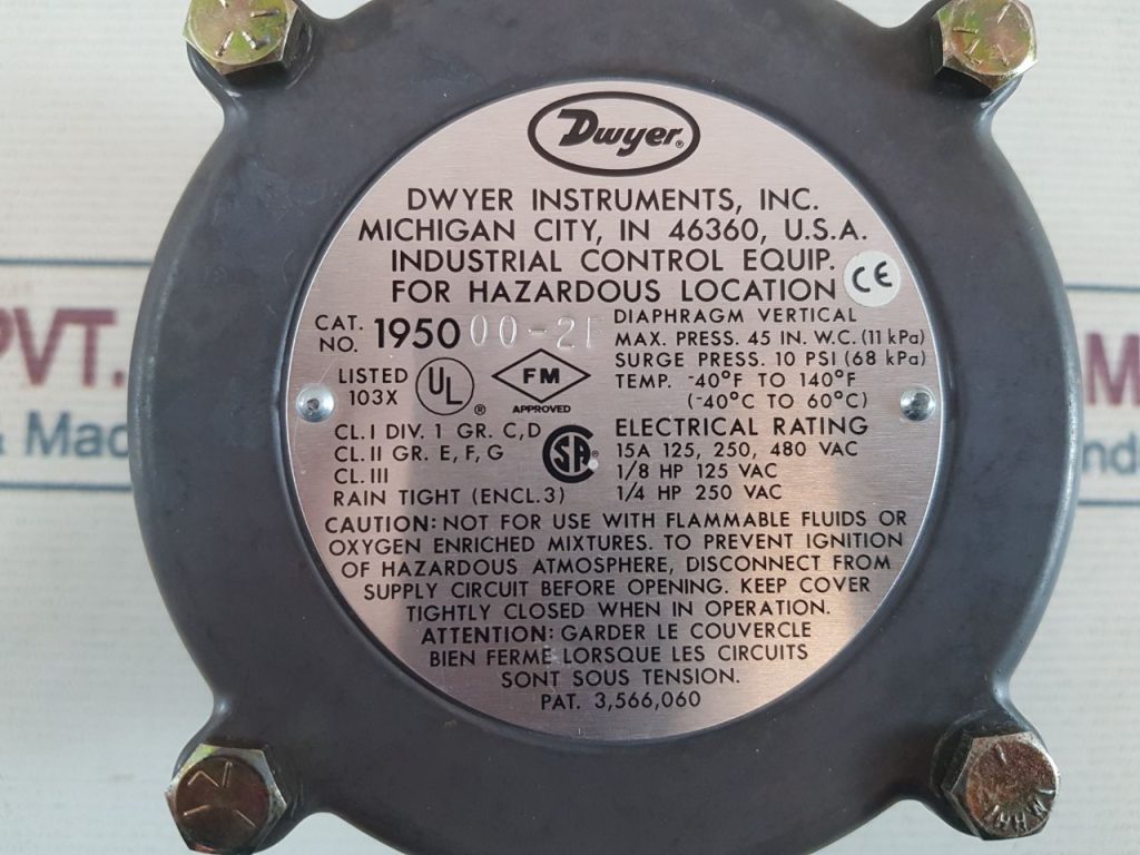 Dwyer 1950-00-2f Explosion-proof Pressure Switches 1950-00 - Aeliya Marine