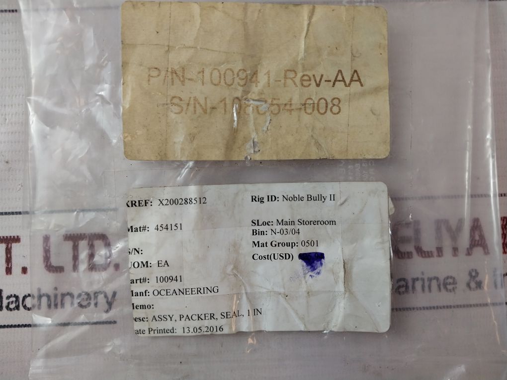 Oceaneering 101028 Packer Seal - Aeliya Marine