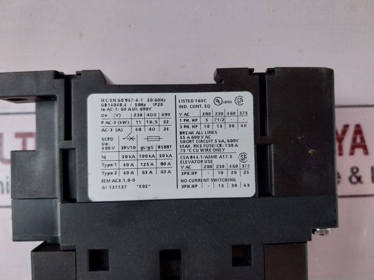 Siemens Sirius 3rt1035-3ab00 Contactor - Aeliya Marine