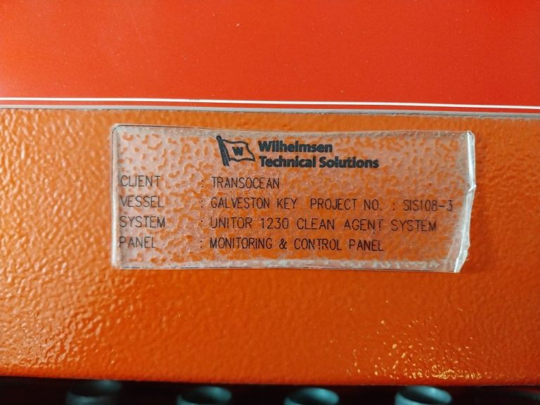Wilhelmsen Technical Unitor 1230 Clean Agent System - Aeliya Marine