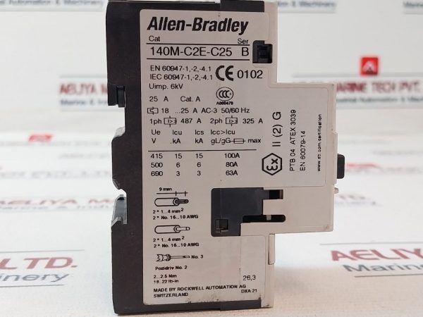 Allen-bradley Rockwell Automation 140M-c2E-c25 Motor Protection Circuit ...