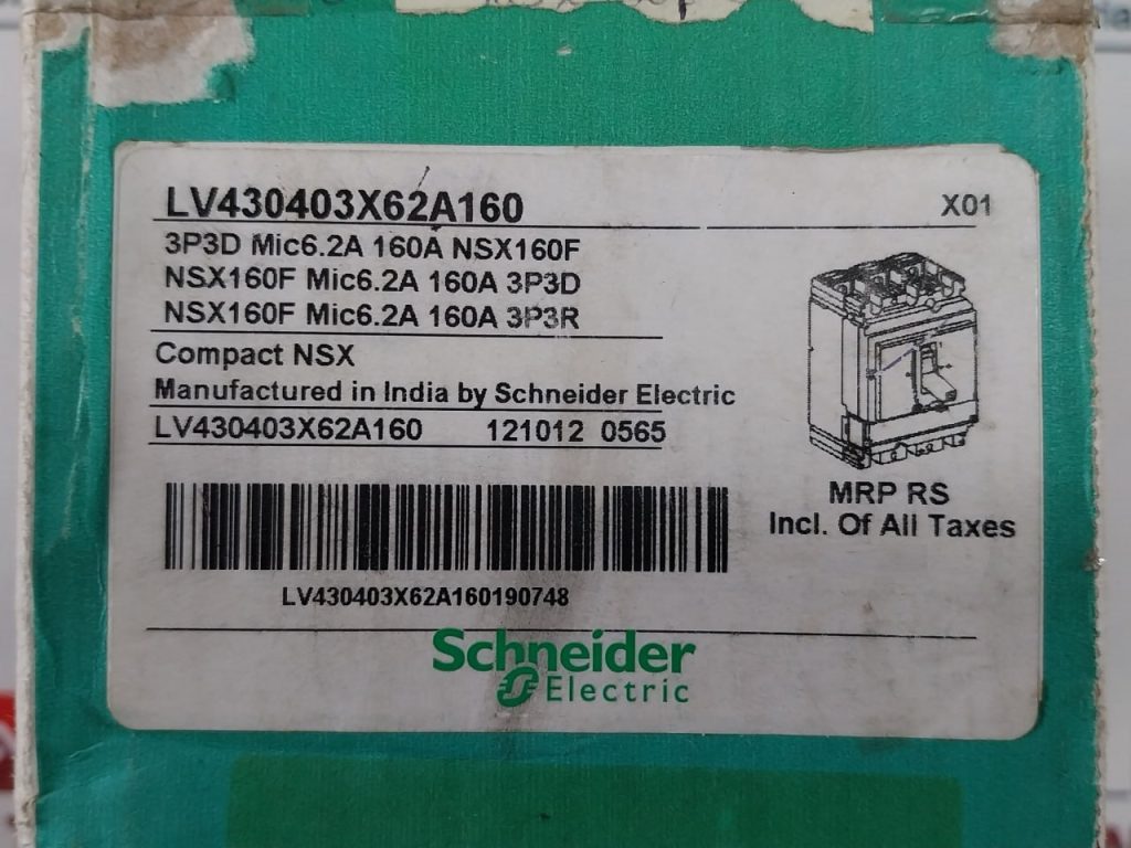 Schneider Electric NSX 160F Circuit Breaker 800V