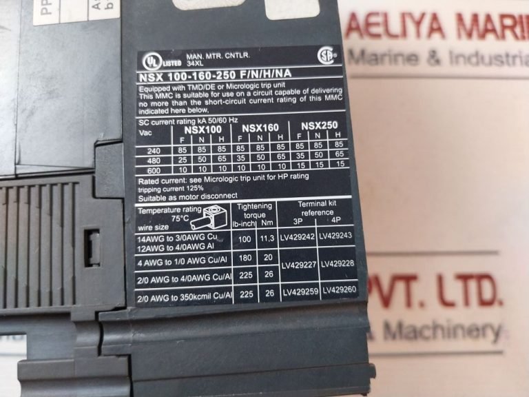 Schneider Electric Nsx 250f Circuit Breaker/switch-disconnector ...