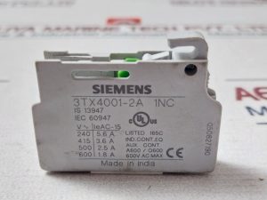 Siemens 3tx4001-2a Auxiliary Contact Block - Aeliya Marine