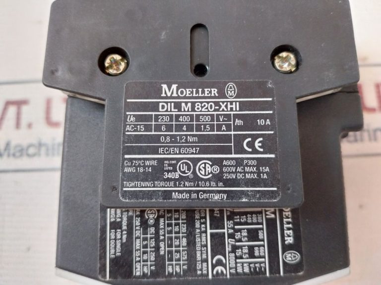 Moeller Dil M 820-xhi Contactor 600v - Aeliya Marine