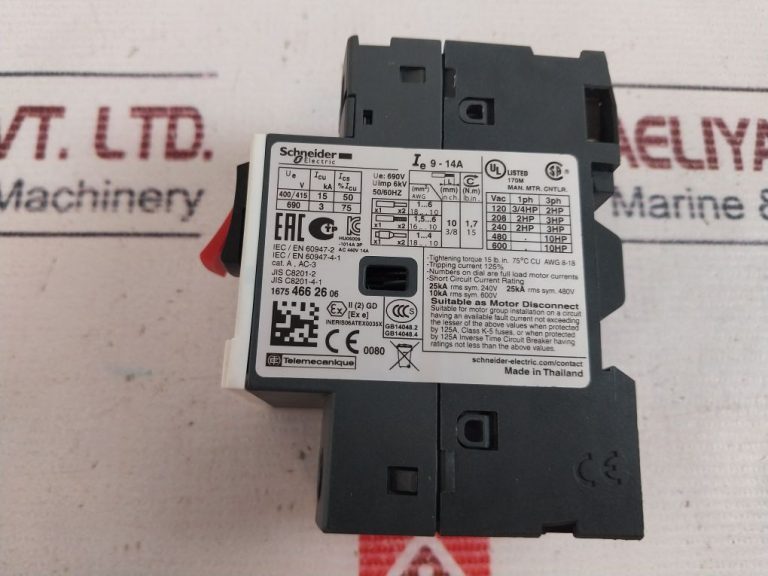 Schneider Telemecanique Gv2me16 Circuit Breaker 50/60hz - Aeliya Marine