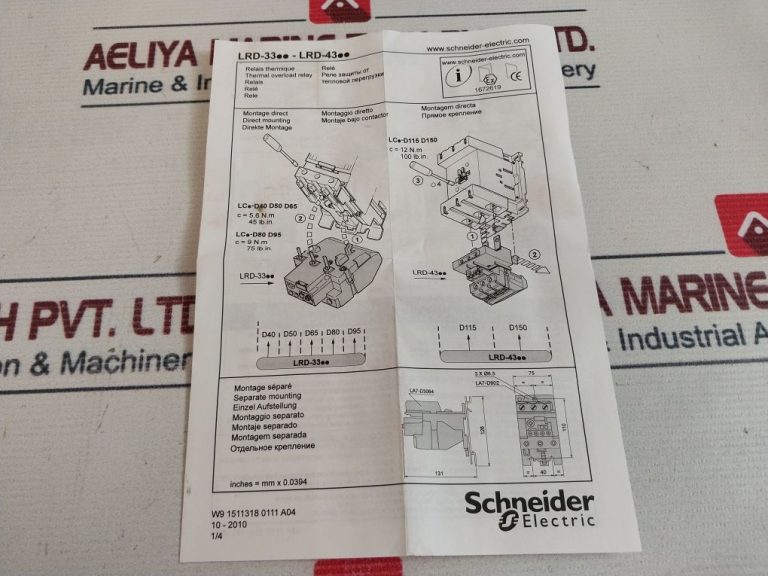 Schneider Telemecanique Lrd3363 Thermal Overload Relay - Aeliya Marine