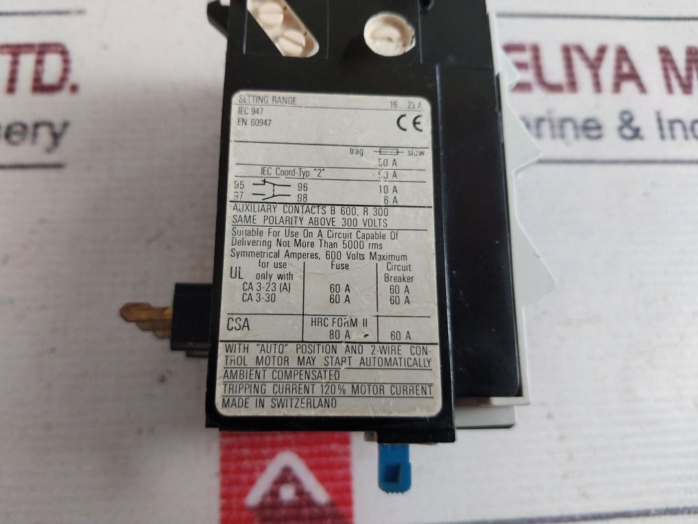Sprecher+schuh Ct 3-23 Overload Relay 16…23a - Aeliya Marine