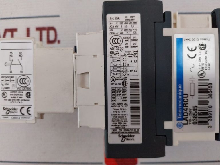 Telemecanique Schneider A013256 Contactor With Ladt0 Auxiliary Contact ...