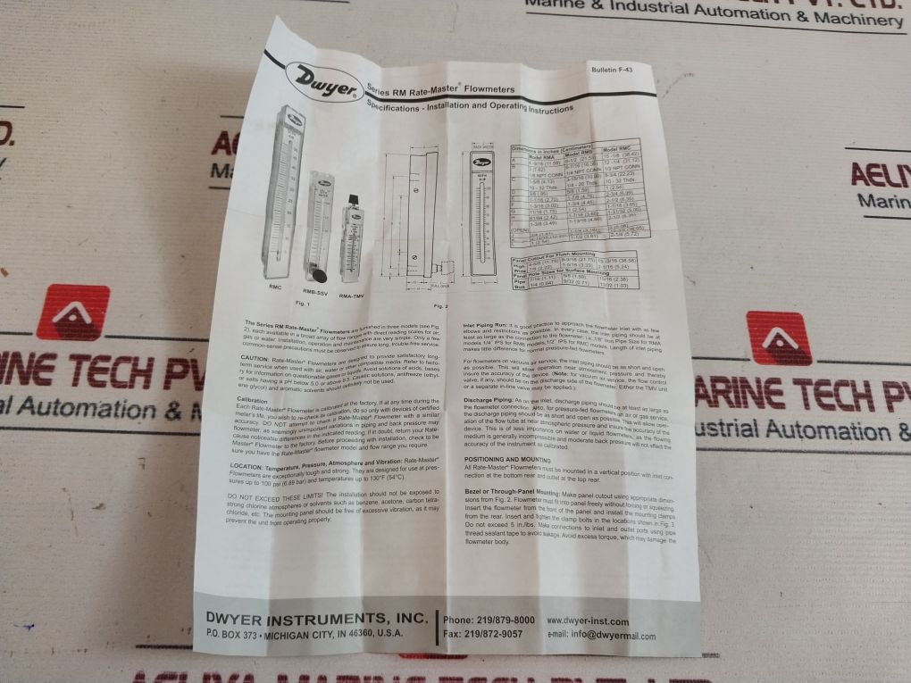 Dwyer Rma-33-tmv Flowmeter 130°f - Aeliya Marine