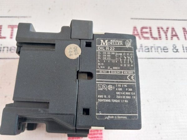 Klockner Moeller Dil R22 Contactor 250v Dc - Aeliya Marine