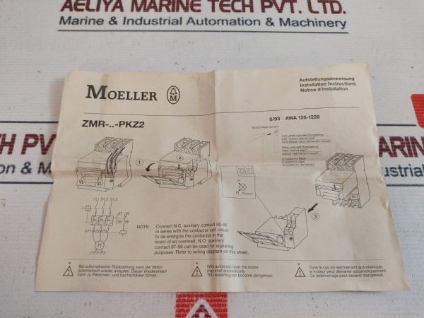 Moeller Zmr-2,4-pkz2 Motor Protective Trip Block With Overload Relay ...