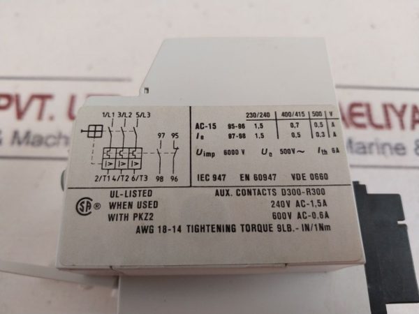 Moeller Zmr-2,4-pkz2 Motor Protective Trip Block With Overload Relay ...