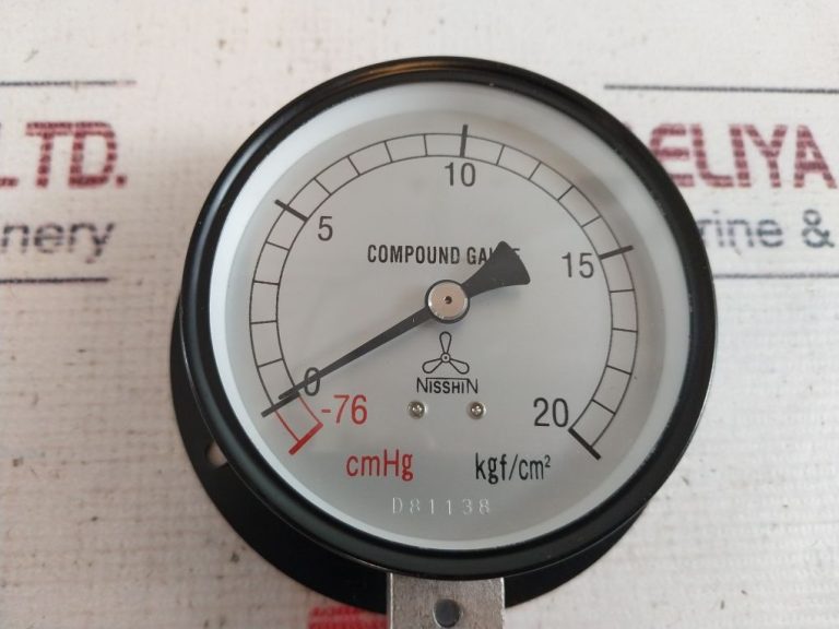 Nisshin 0-20 Kgf/Cm2 Pressure Gauge - Aeliya Marine