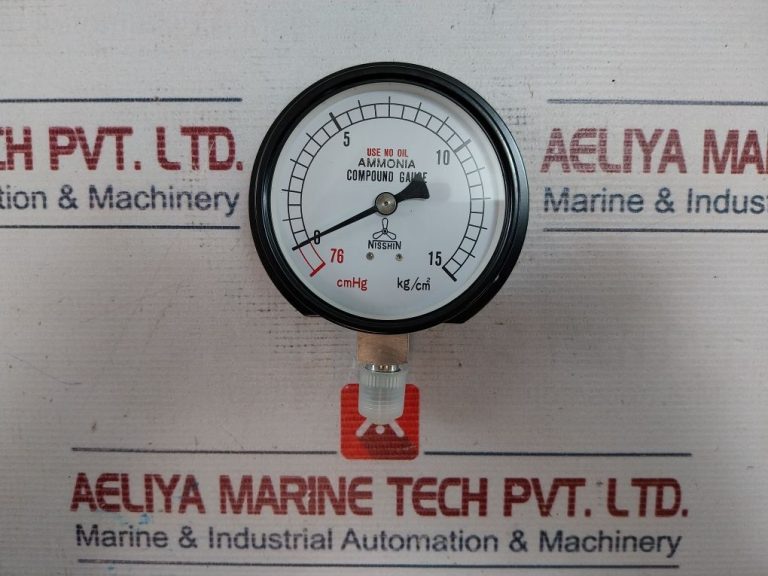 Nisshin -76 Cmhg , 0-15 Kg/cm2 Compound Gauge - Aeliya Marine