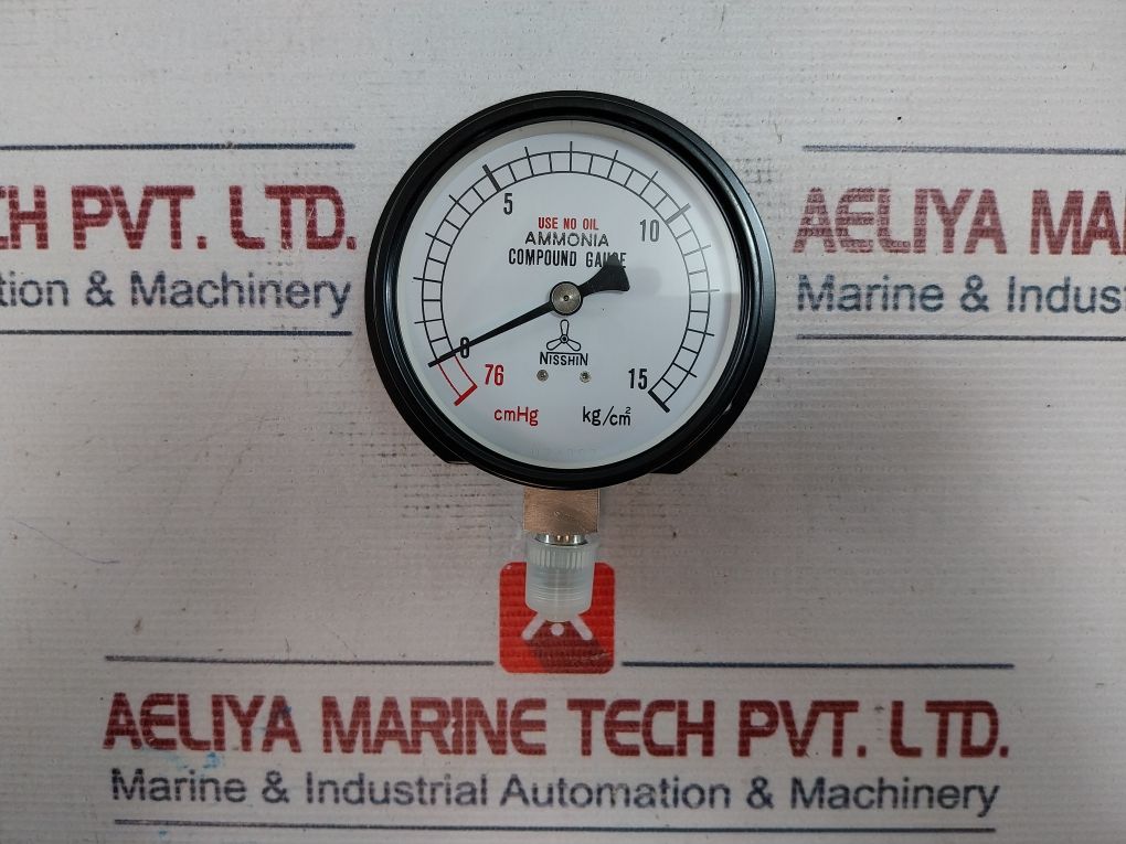 Nisshin 76 Cmhg 0 15 Kg cm2 Compound Gauge Aeliya Marine Nisshin 76 Cmhg 0 15 Kg cm2 Compound Gauge Aeliya Marine