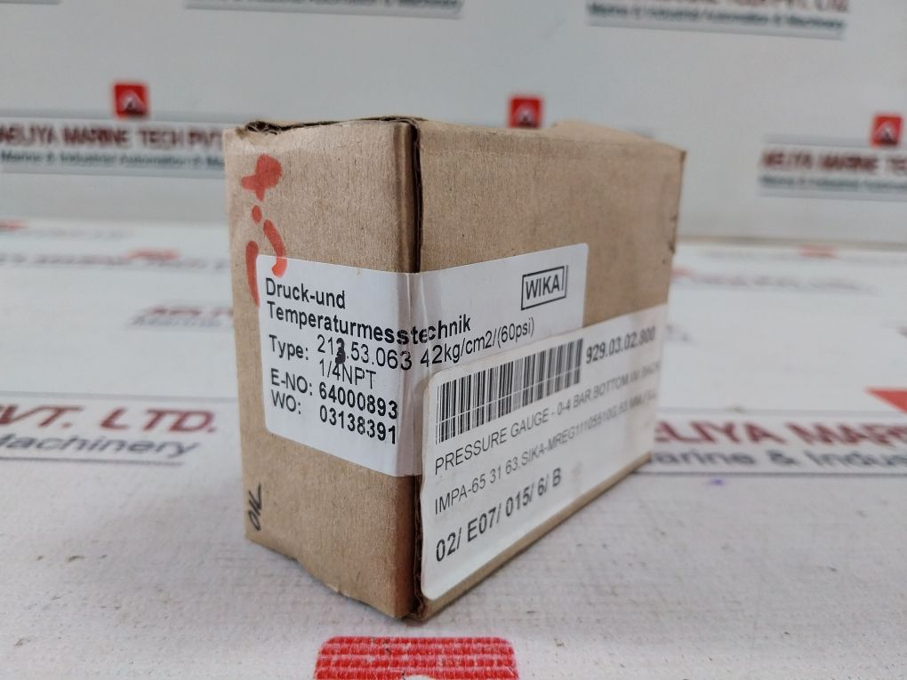 Wika 213.53.063 Pressure Gauge - Aeliya Marine