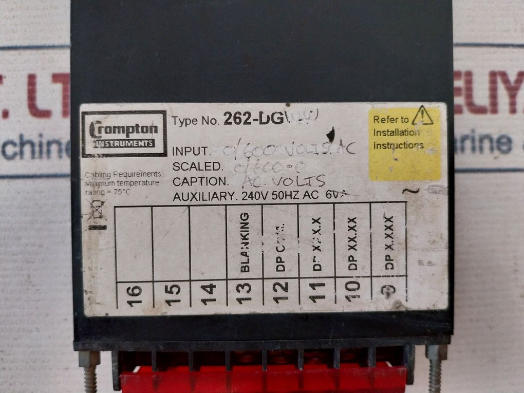 Crompton 262-dgww Voltmeter 0/600°c - Aeliya Marine