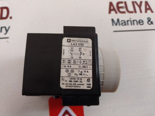 Telemecanique La3-d22 Time Delay Module With Contact Block - Aeliya Marine