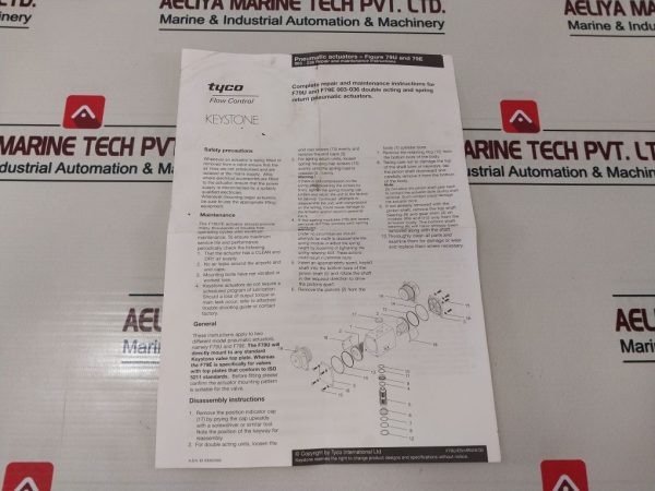 Tyco 91tu00 Pneumatic Actuator Repair Kit - Aeliya Marine