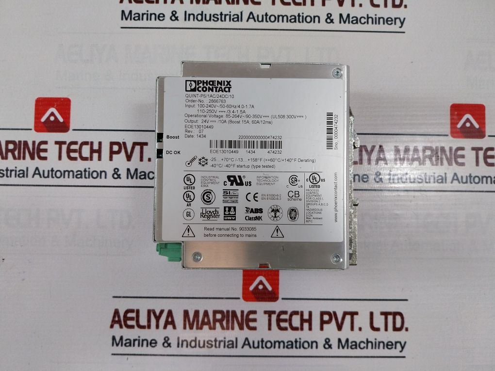 Phoenix Contact Quint-ps/1ac/24dc/10 Power Supply 2866763 - Aeliya Marine