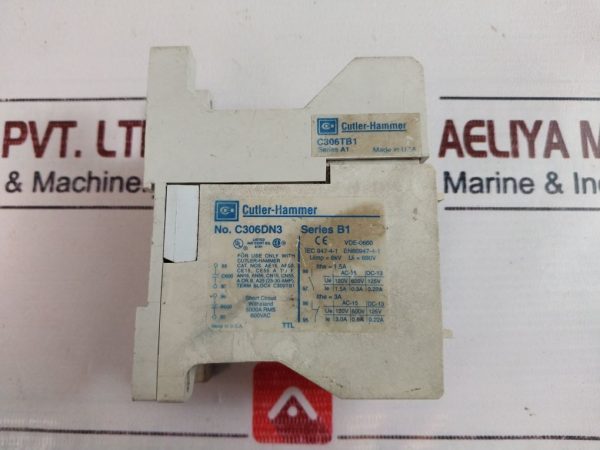 Cutler-hammer C306dn3 Overload Relay With C306tb1 Din Rail And Panel ...