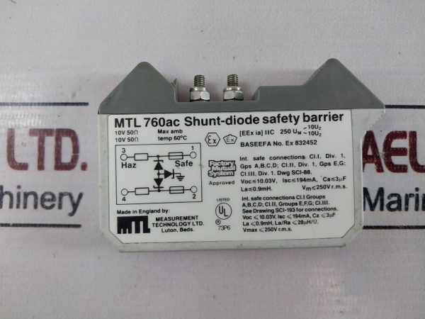Measurement Technology Mtl 760ac Shunt-diode Safety Barrier - Aeliya Marine