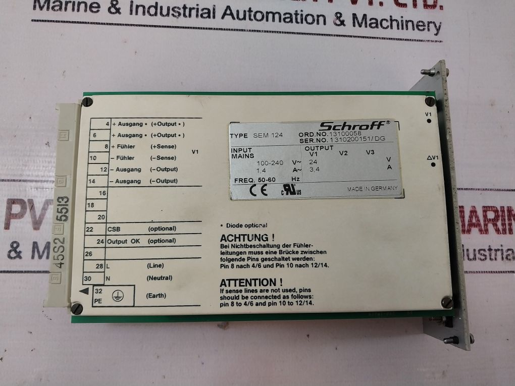Schroff Sem 124 Power Supply - Aeliya Marine