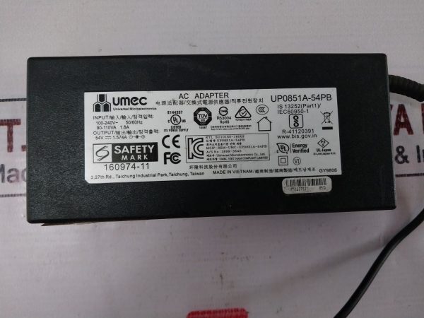 Umec Up0851a-54pb Power Supply 54v-1.574a Replacement Cord Part - Aeliya Marine