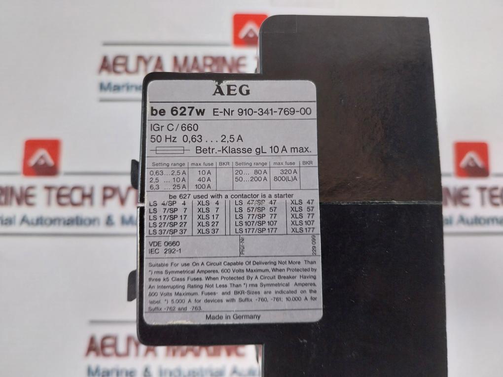 Aeg Be 627w Current Transformer - Aeliya Marine