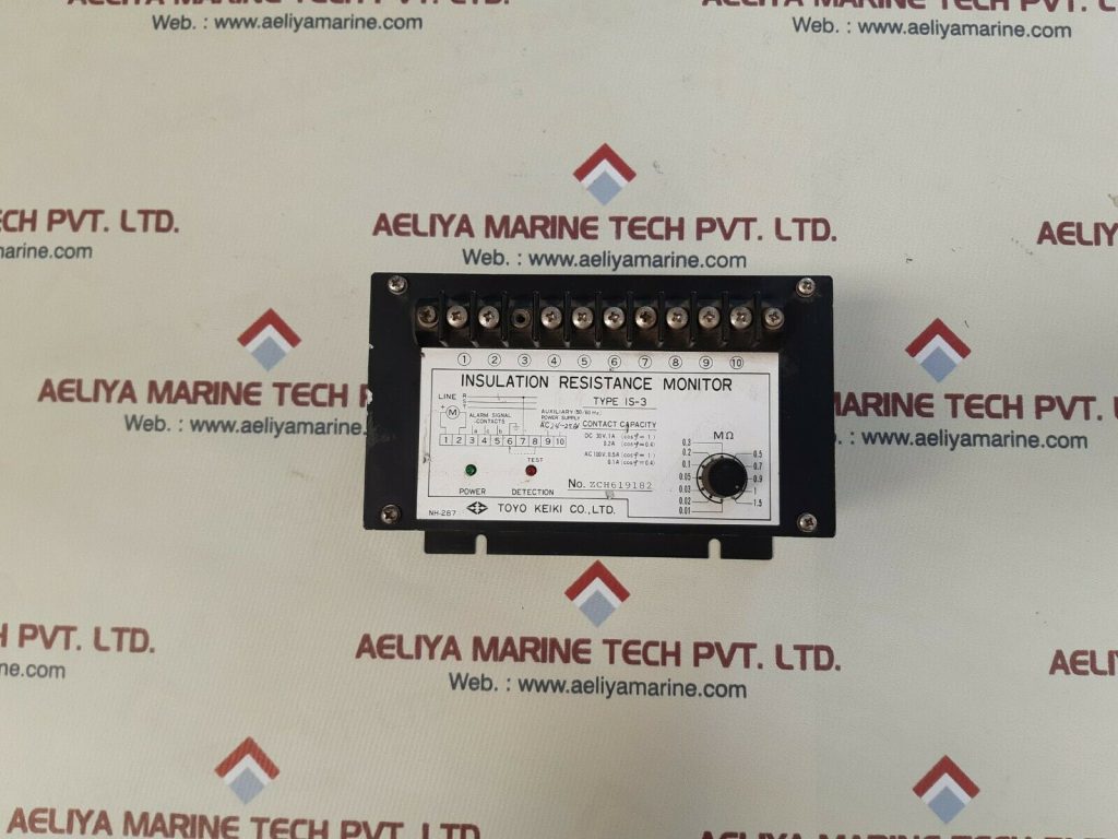 Toyo keiki is-3 insulation resistance monitor ac 24~27.6v - Aeliya Marine