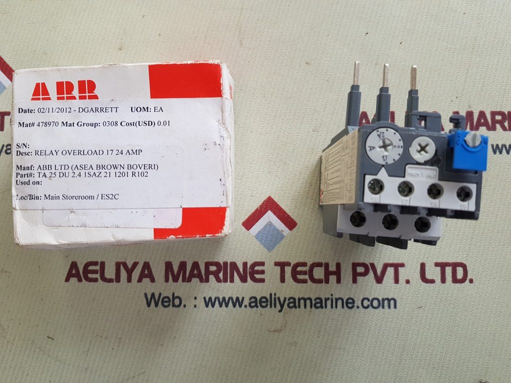 Abb ta25du 2.4 overload relay - Aeliya Marine