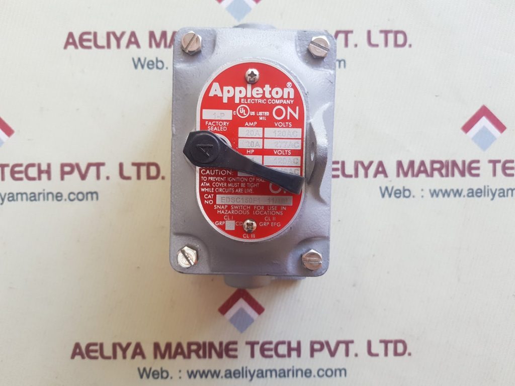 Appleton Edsc150F1 11/10M Tumbler Snap Switch For Hazardous Locations ...