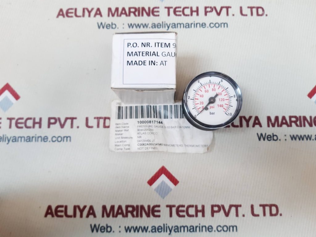 Atlas copco 9090205200 manometer - Aeliya Marine