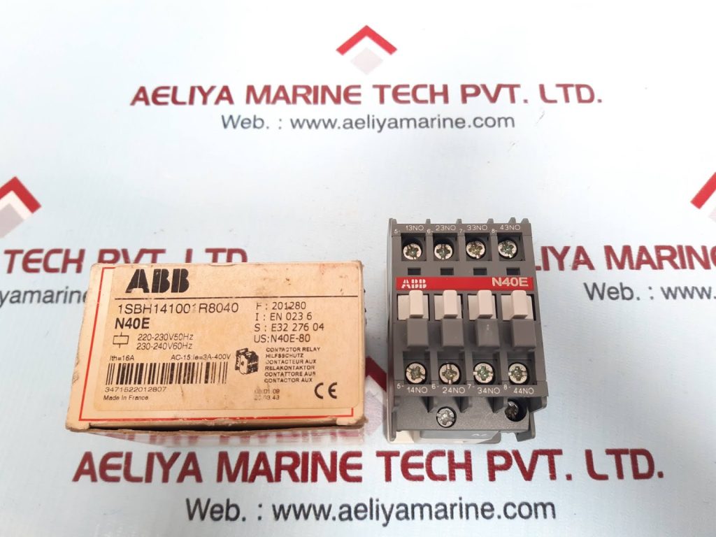 ABB N40E CONTACTOR RELAY 1SBH141001R8040 R80 - Aeliya Marine