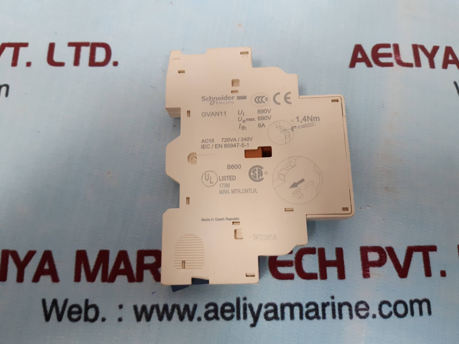 SCHNEIDER GVAN11 AUXILIARY CONTACT BLOCK 3R12085B - Aeliya Marine